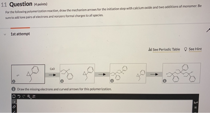 Solved 11 Question (4 points) For the following | Chegg.com