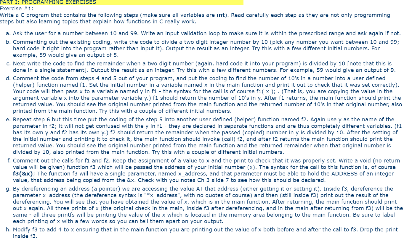 Solved Exercise #1: CAN SOMEONE POST THE WHOLE PROGRAMMING | Chegg.com