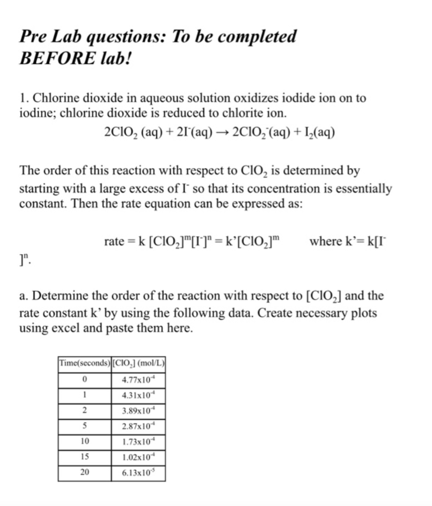 Solved Pre Lab questions: To be completed BEFORElab! 1. | Chegg.com