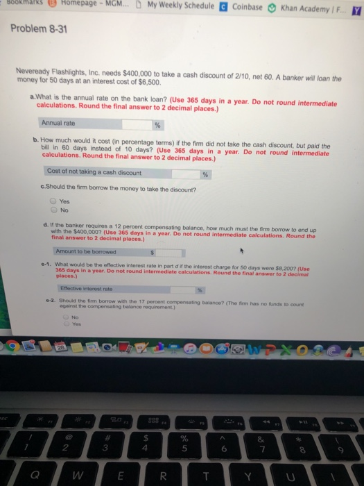 Solved mRHomepage-McM... My Weekly Schedule Coinbase Khan | Chegg.com