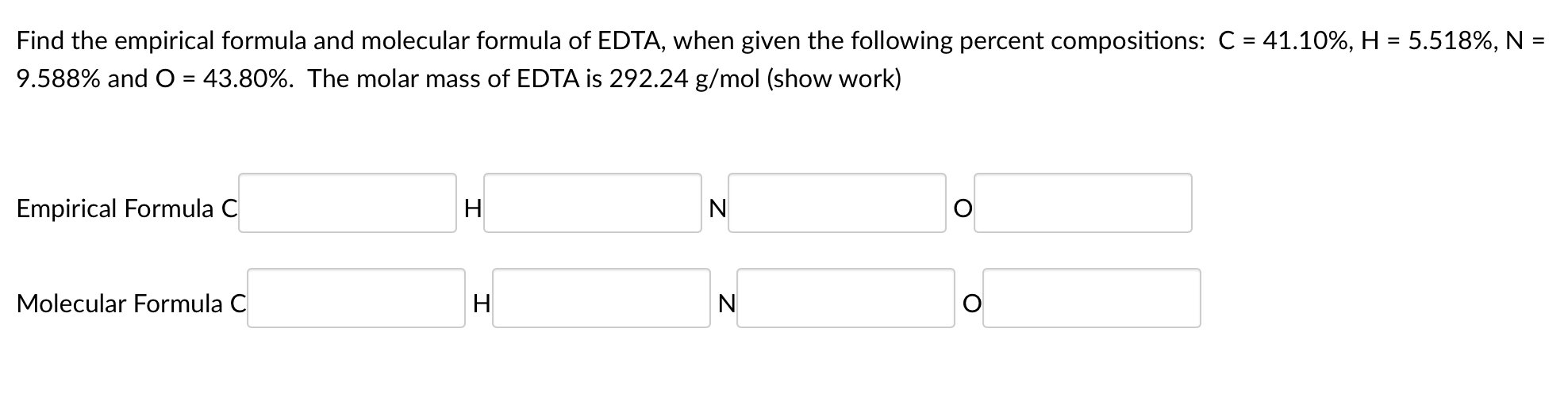 Solved Find the empirical formula and molecular formula of | Chegg.com