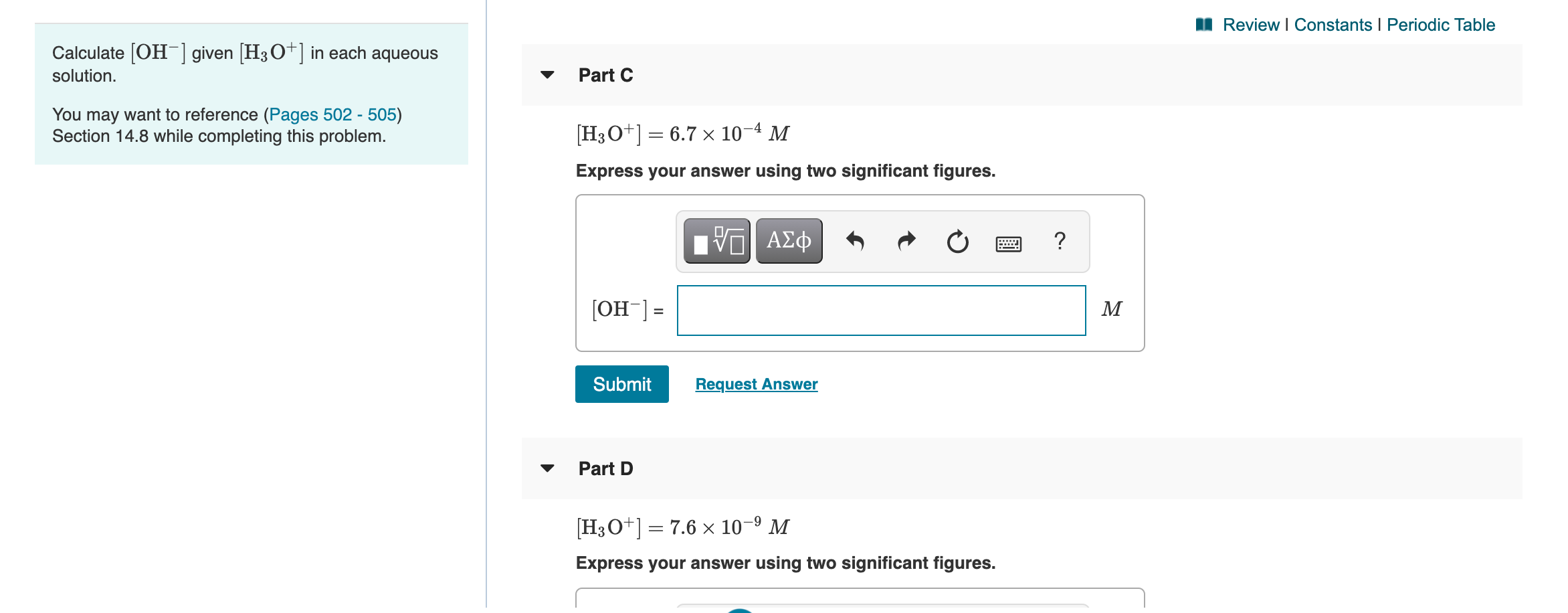 Solved II Review | Constants | Periodic Table Calculate | Chegg.com