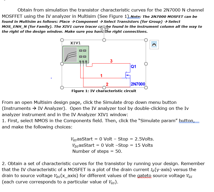 Obtain from simulation the transistor characteristic | Chegg.com