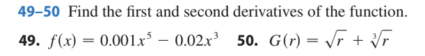 49-50 ﻿Find the first and second derivatives of the | Chegg.com