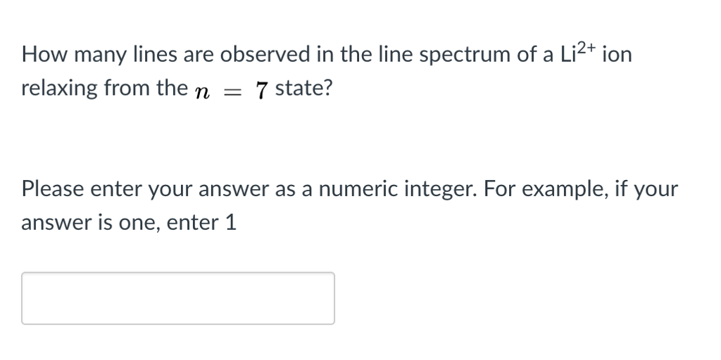 Solved How many lines are observed in the line spectrum of a | Chegg.com