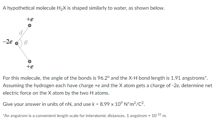 Solved A hypothetical molecule H2X is shaped similarly to | Chegg.com