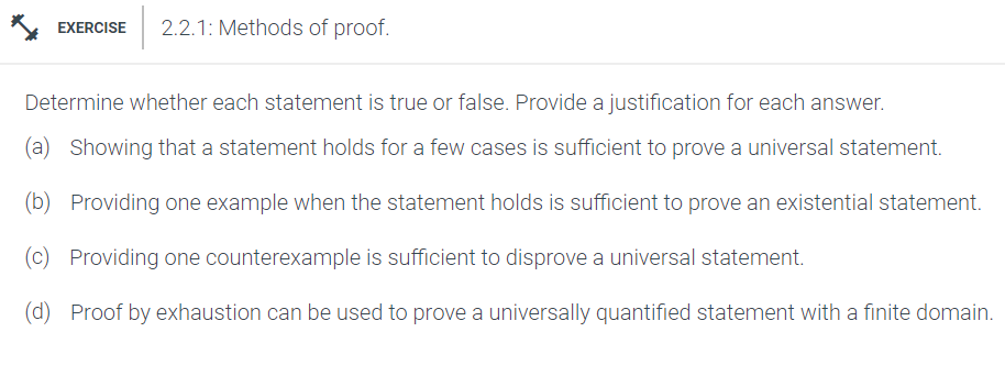 Solved Determine whether each statement is true or false. | Chegg.com