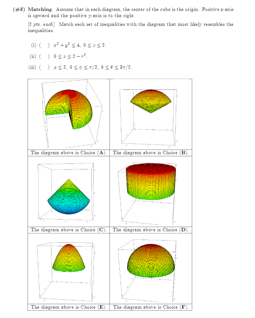 Solved (#3) Matching. Assume that in each diagram, the | Chegg.com