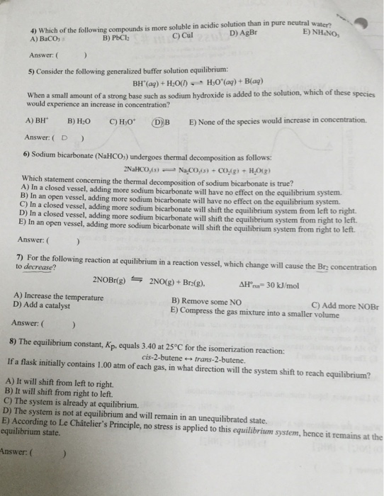 Solved E) NHNO 4) Which of the following compounds is more | Chegg.com