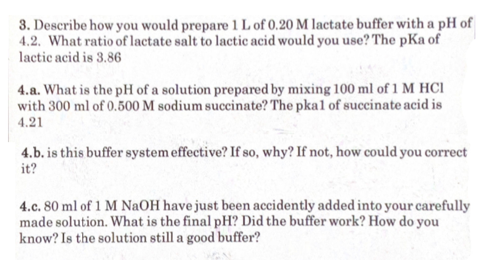 Solved 3. Describe how you would prepare 1 L of 0.20M | Chegg.com