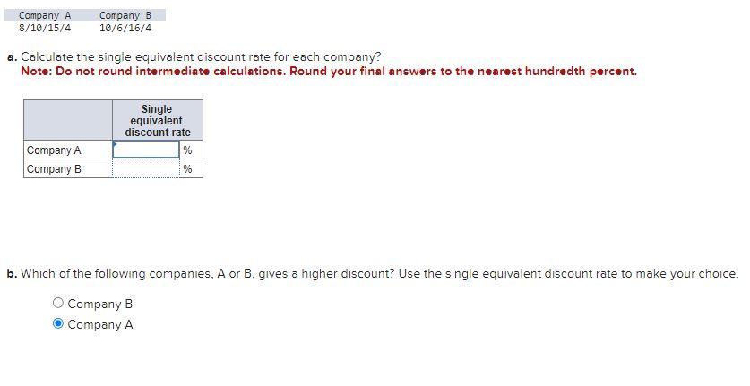 Solved a. Calculate the single equivalent discount rate for | Chegg.com