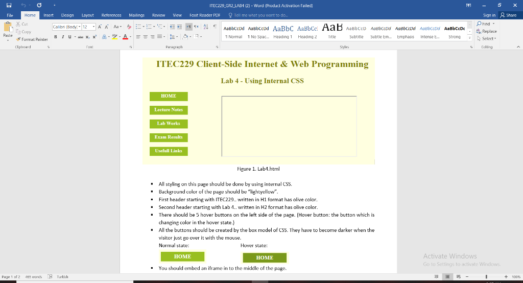 Solved ITEC229_GR2_LAB4 (2) - Word (Product Activation | Chegg.com