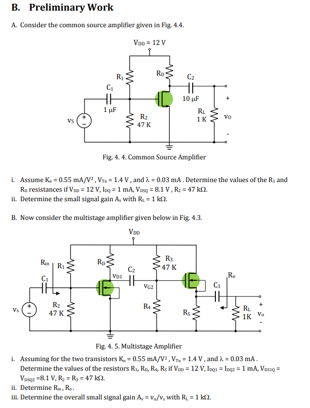 Solved A. Consider the common source amplifier given in Fig. | Chegg.com