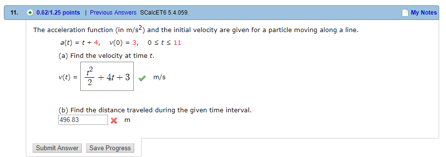Solved The Acceleration Function In M S2 And The Initial