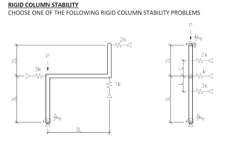 Solved RIGID COLUMN STABILITY CHOOSE ONE OF THE FOLLOWING | Chegg.com