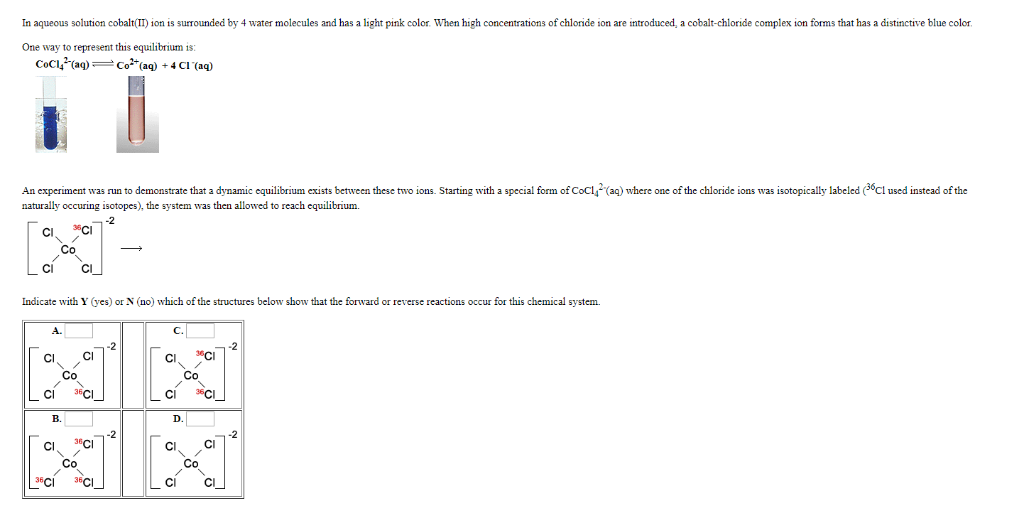 Solved In aqueous solution cobalt TI ion is surrounded by 4 | Chegg.com