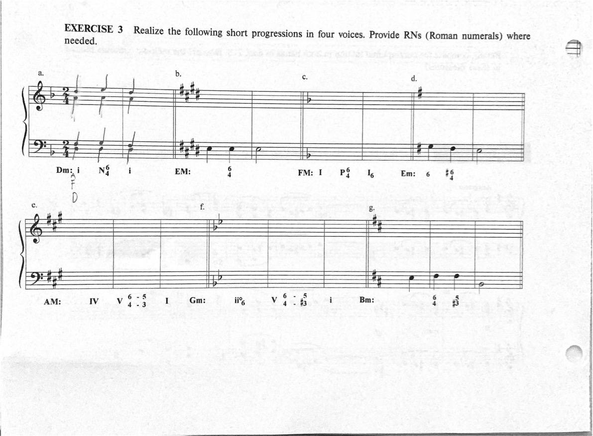 EXERCISE 3 Realize the following short progressions | Chegg.com