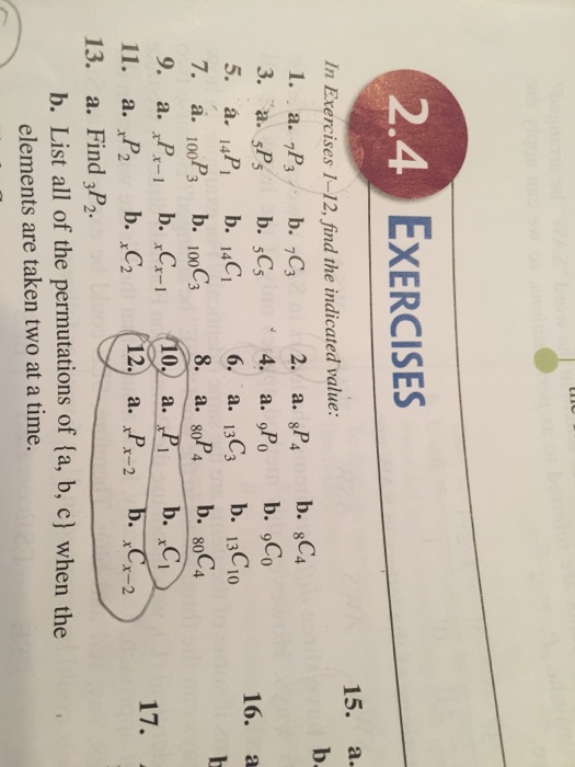 Solved Find the indicated value: _7P_3 _7C_3 _5 P_5 _5C_5 | Chegg.com