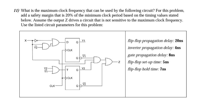 Solved 11) What is the maximum clock frequency that can be | Chegg.com