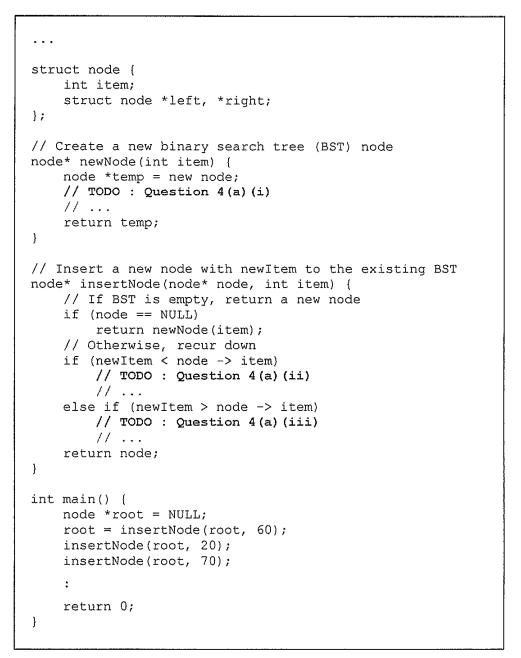 Solved The following code snippet is the extension to the | Chegg.com