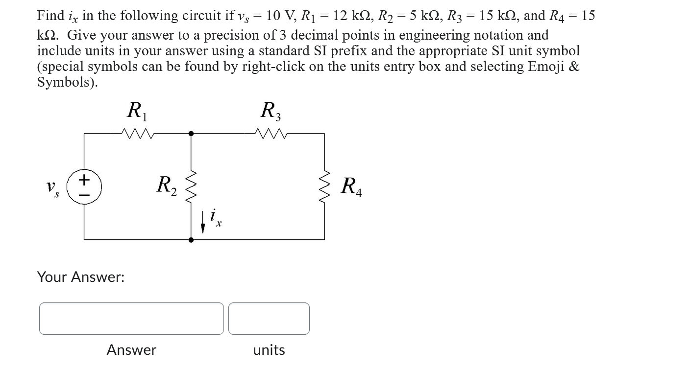 Solved In the following circuit, v1=−4 V and v2=−2 V. Find | Chegg.com