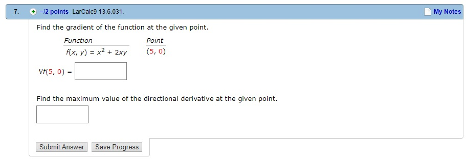 Solved Find the gradient of the function at the given | Chegg.com