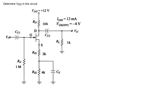 Solved Determine VDS in the circuit. | Chegg.com