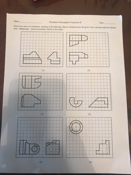 Orthographic Projection Worksheets
