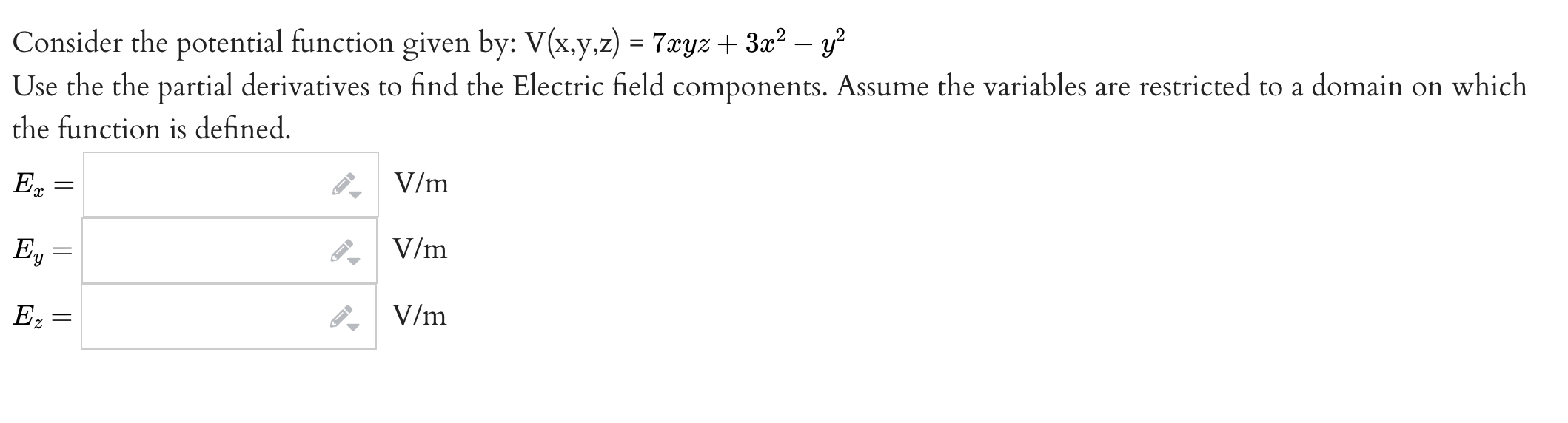 Solved Consider the potential function given by: | Chegg.com