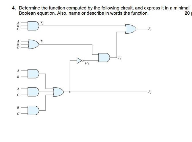 Solved 4. Determine the function computed by the following | Chegg.com