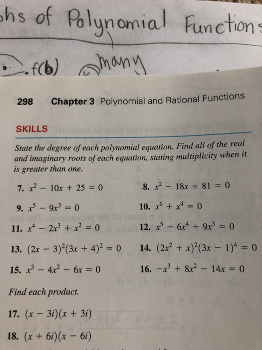 Solved hs of Polynomial Func ton 298 Chapter 3 Polynomial | Chegg.com