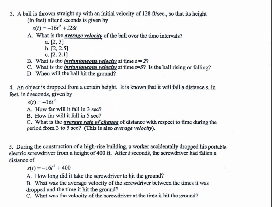 Solved 3. A ball is thrown straight up with an initial | Chegg.com