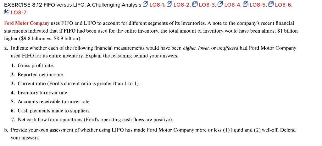 Solved EXERCISE 8.12 FIFO versus LIFO: A Challenging | Chegg.com