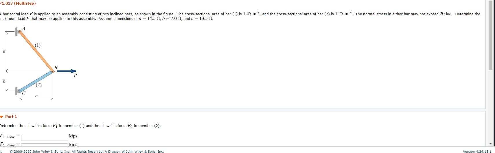 Solved: 1.013 (Multistep) Horizontal Load P Is Applied To ... | Chegg.com