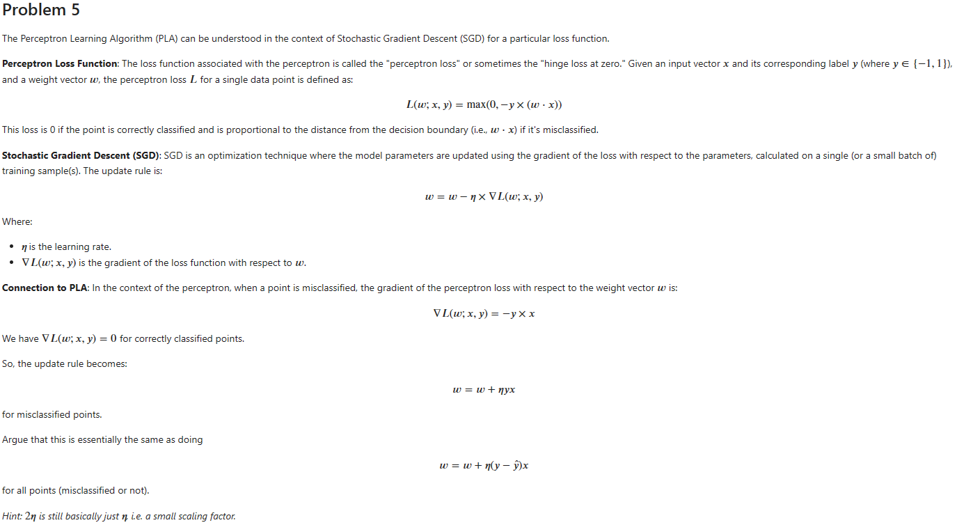 Solved He Perceptron Learning Algorithm Pla Can Be 