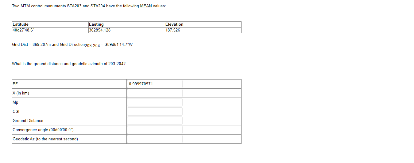 Solved Two MTM control monuments STA203 and STA204 have the | Chegg.com