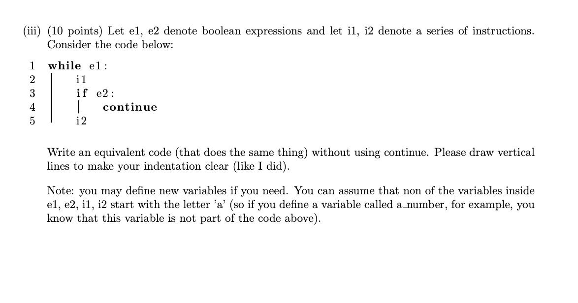 Solved (iii) (10 points) Let el, e2 denote boolean | Chegg.com