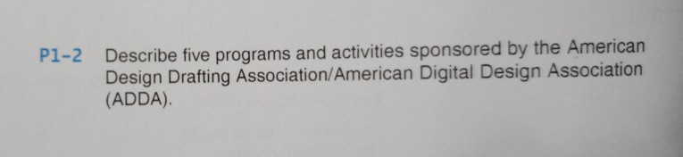 Solved P1-2 Describe five programs and activities sponsored | Chegg.com