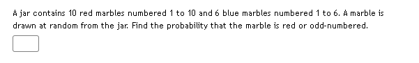 Solved Ajar contains 10 red marbles numbered 1 to 10 and 6 | Chegg.com