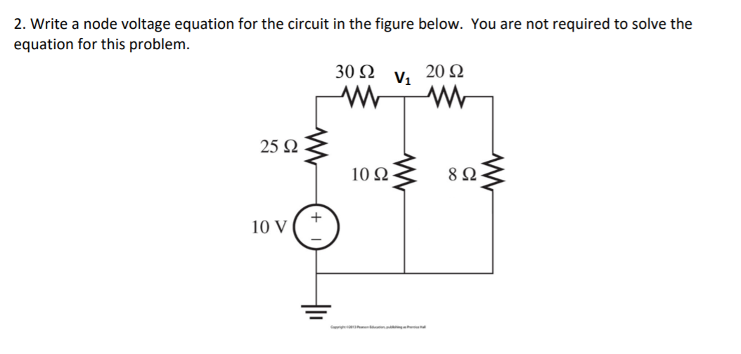 Solved 2 Write A Node Voltage Equation For The Circuit In 8168