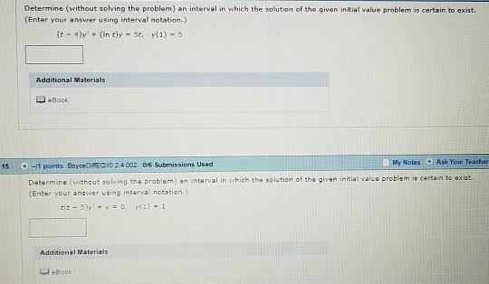 Solved Determine Without Solving The Problem An Interval 3032