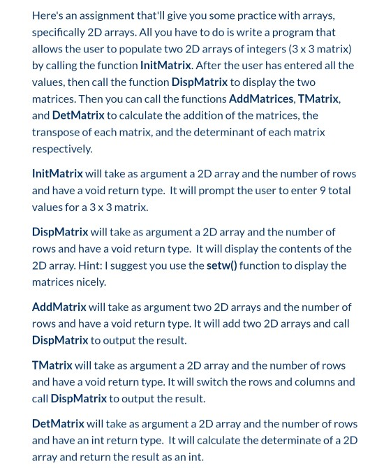Solved Heres An Assignment Thatil Give You Some Practice 2426