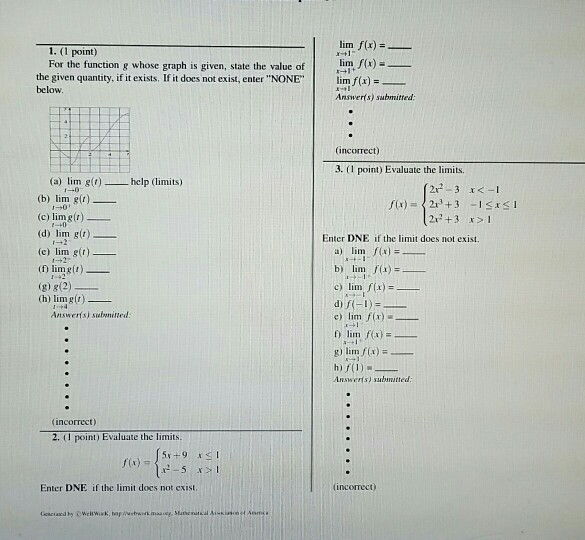 Solved 1 1 Point For The Function And Whose Graph Is Given 2108
