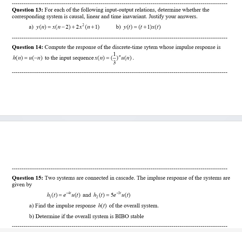 Solved corresponding system is ﻿causal, linear and time | Chegg.com