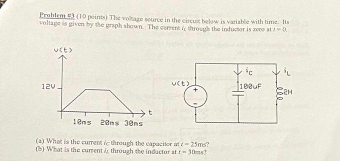 Solved Problem \#3 (10 points) The voltage source in the | Chegg.com
