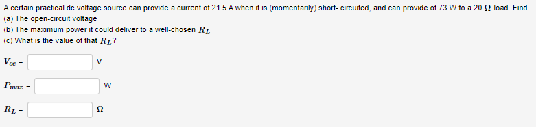 Solved A certain practical dc voltage source can provide a | Chegg.com