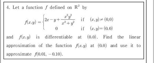 Solved 4. Let a function f defined on R2 by | Chegg.com