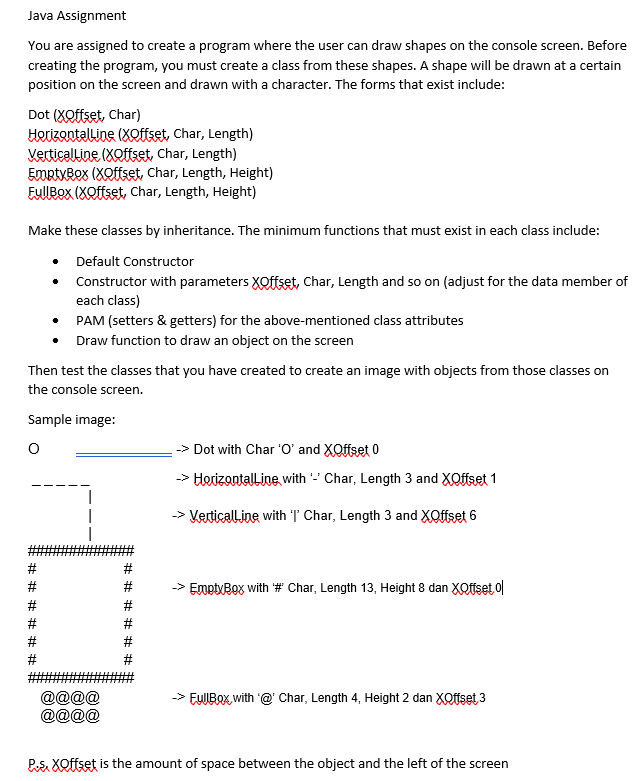 Solved Java Assignment You are assigned to create a program | Chegg.com