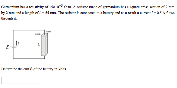 Solved Germanium has a resistivity of 15x10-3 -m. A resistor | Chegg.com