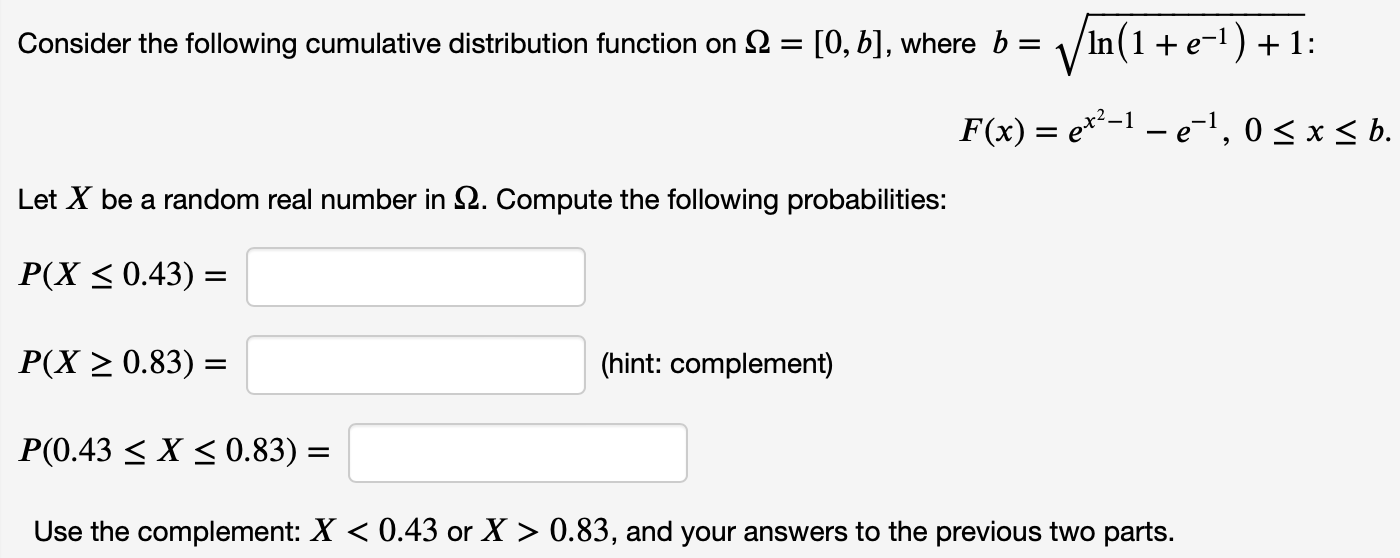 Solved Consider the following cumulative distribution | Chegg.com